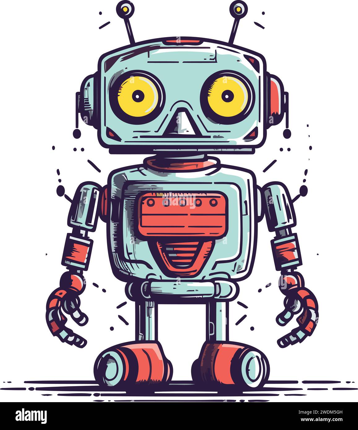 Retro style toy robot illustration hi-res stock photography and images ...