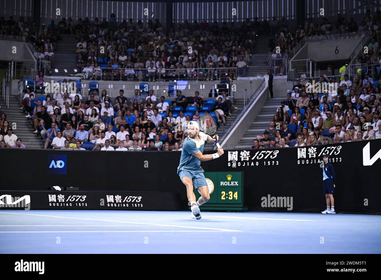 General illustration view of the Kia Arena with Grigor Dimitrov during ...