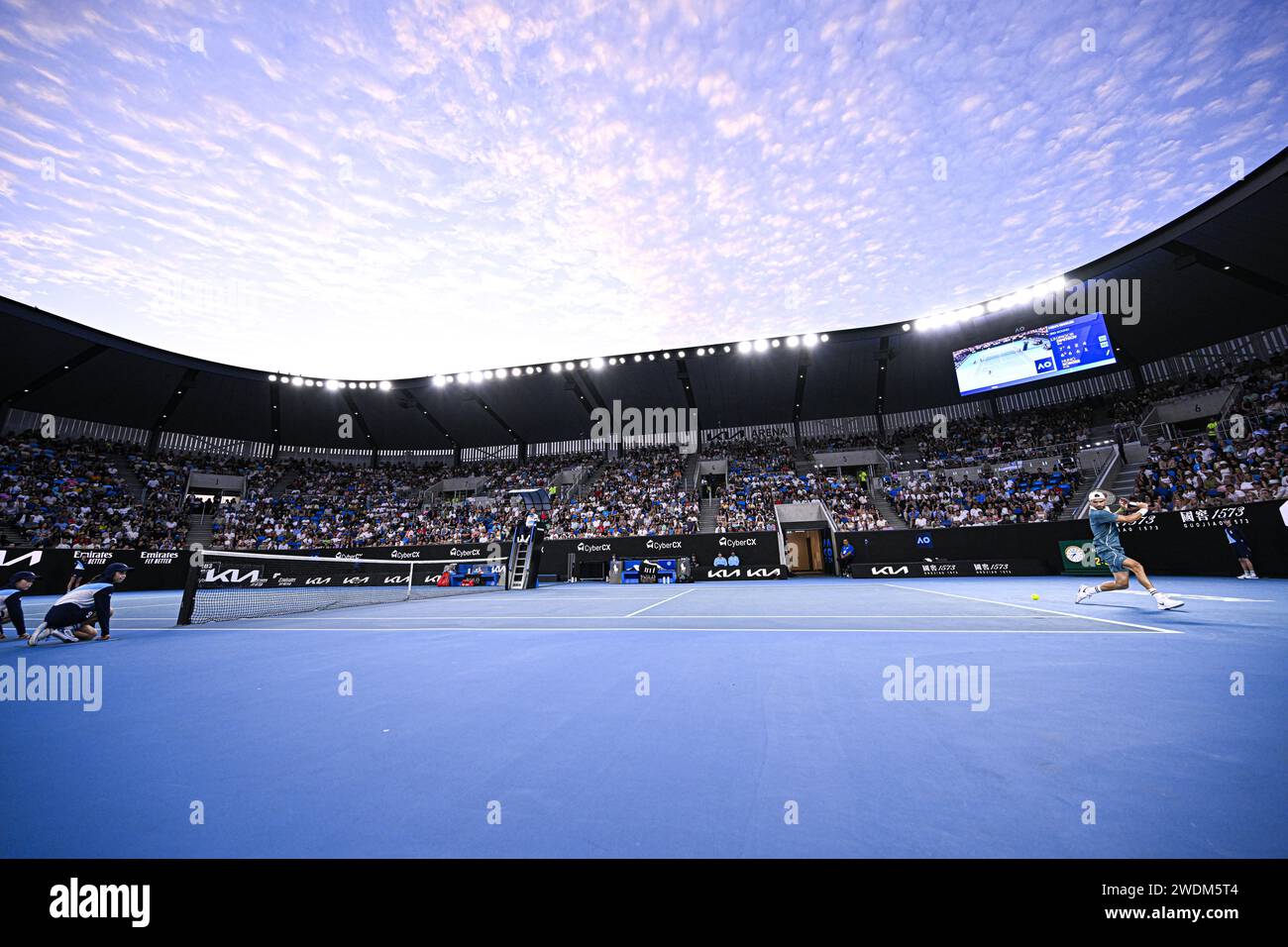 General illustration view of the Kia Arena with Grigor Dimitrov during ...