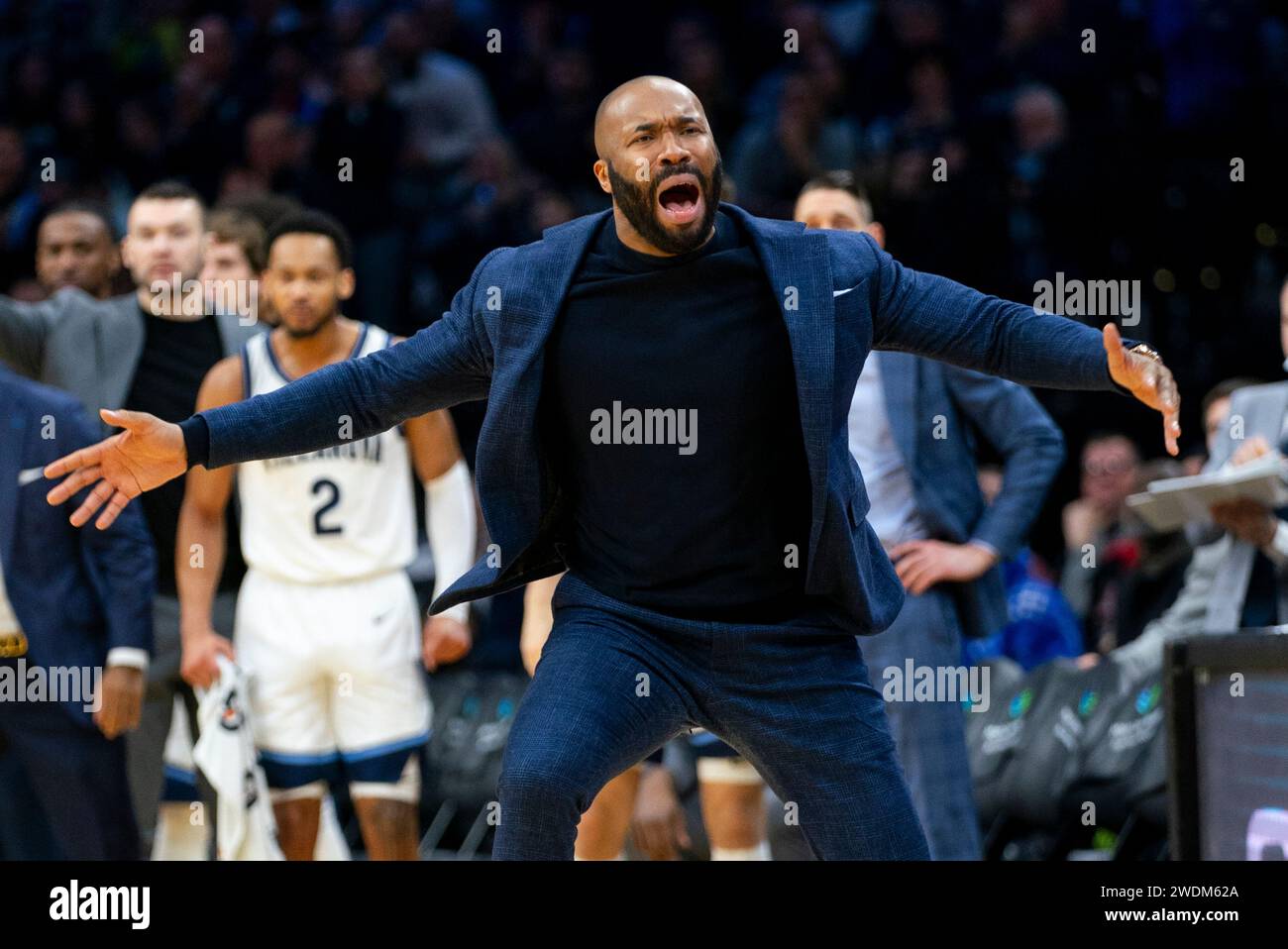Villanova head coach Kyle Neptune reacts during the second half of an ...