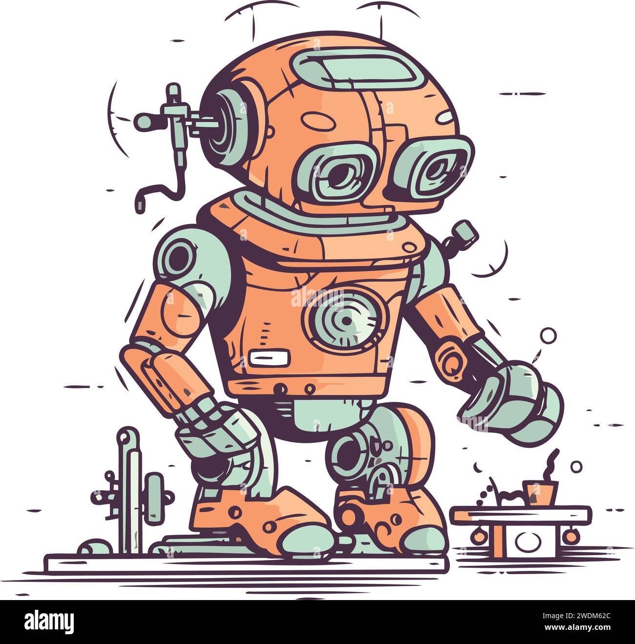 Robot cartoon character Stock Vector Images - Alamy