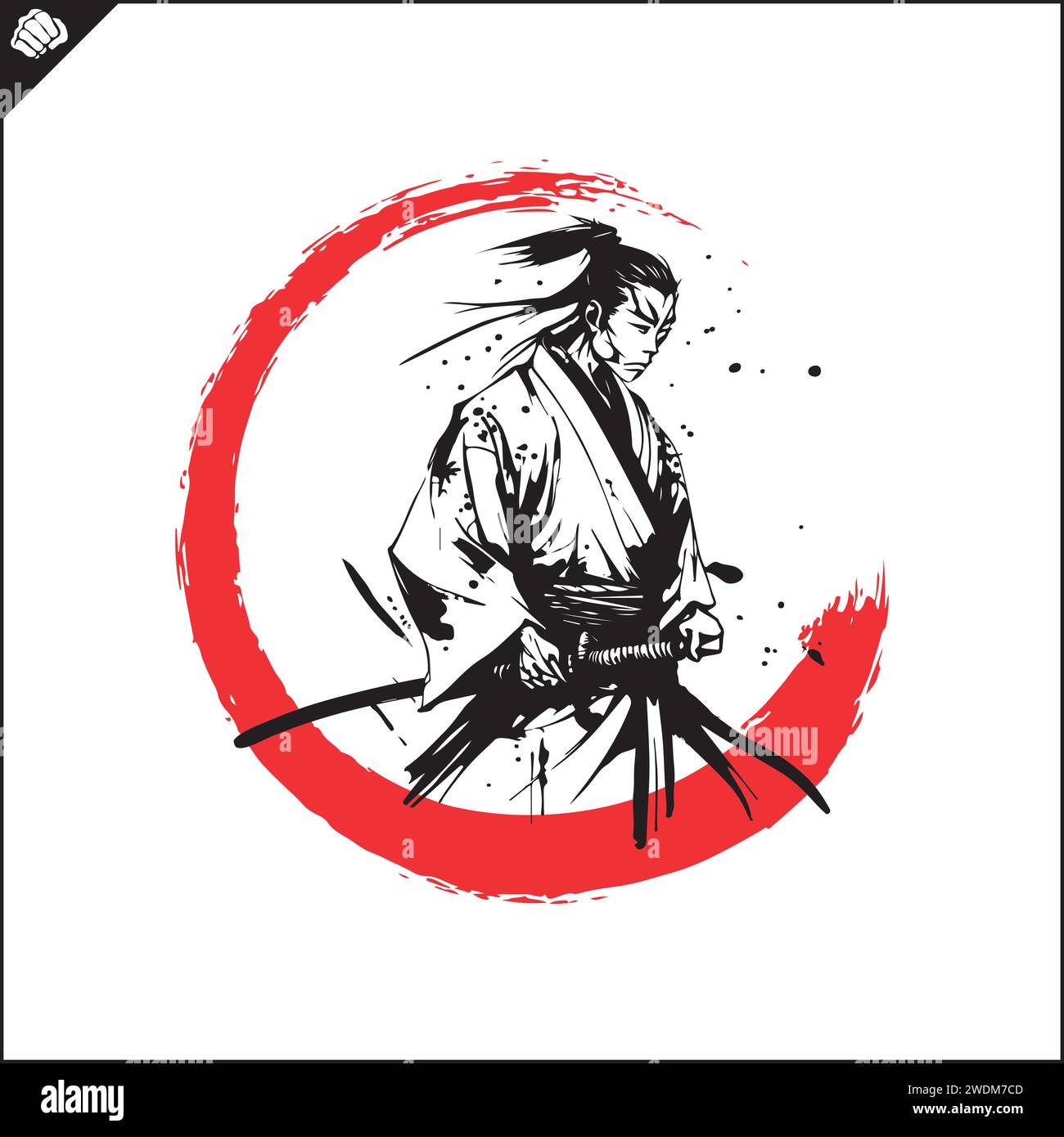 Samurai. Japan warrior whith katana sward Stock Vector Image & Art - Alamy