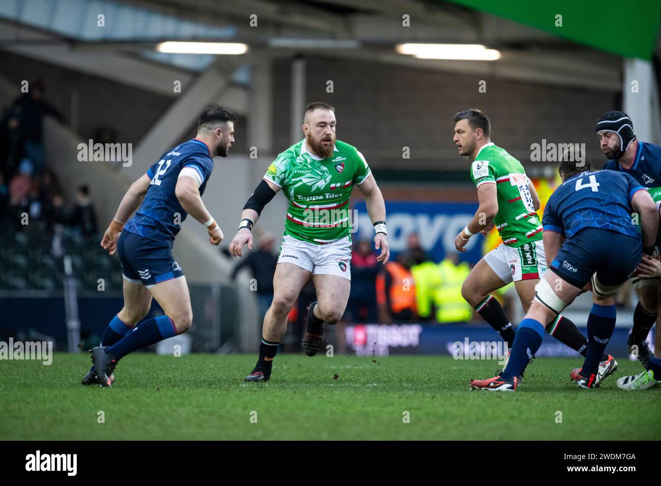 Leicester, England UK on the 20th January 2024. Leicester Joe Heyes in ...