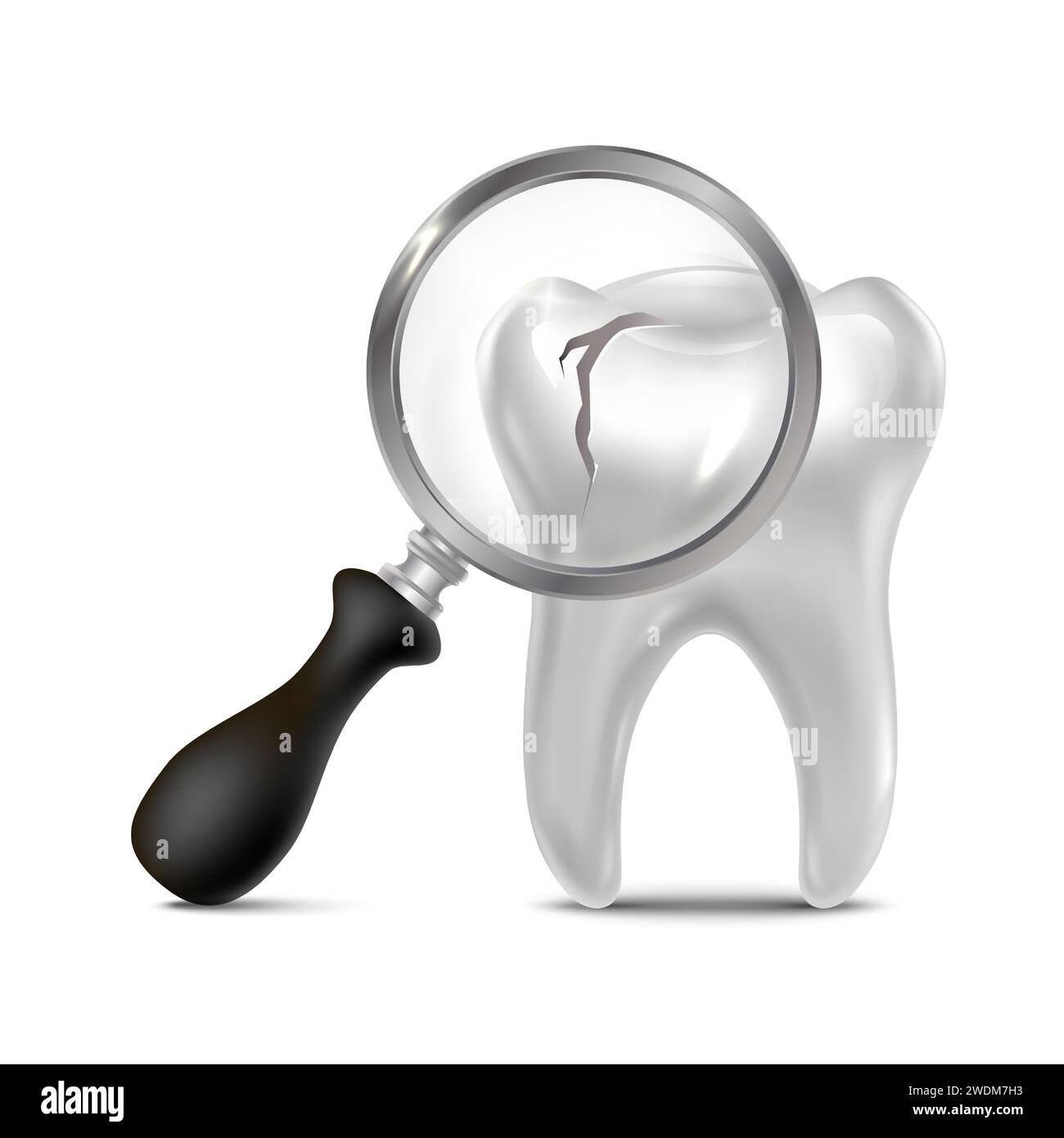 realistic vector icon illustration. Dental clinic, brocken tooth with ...