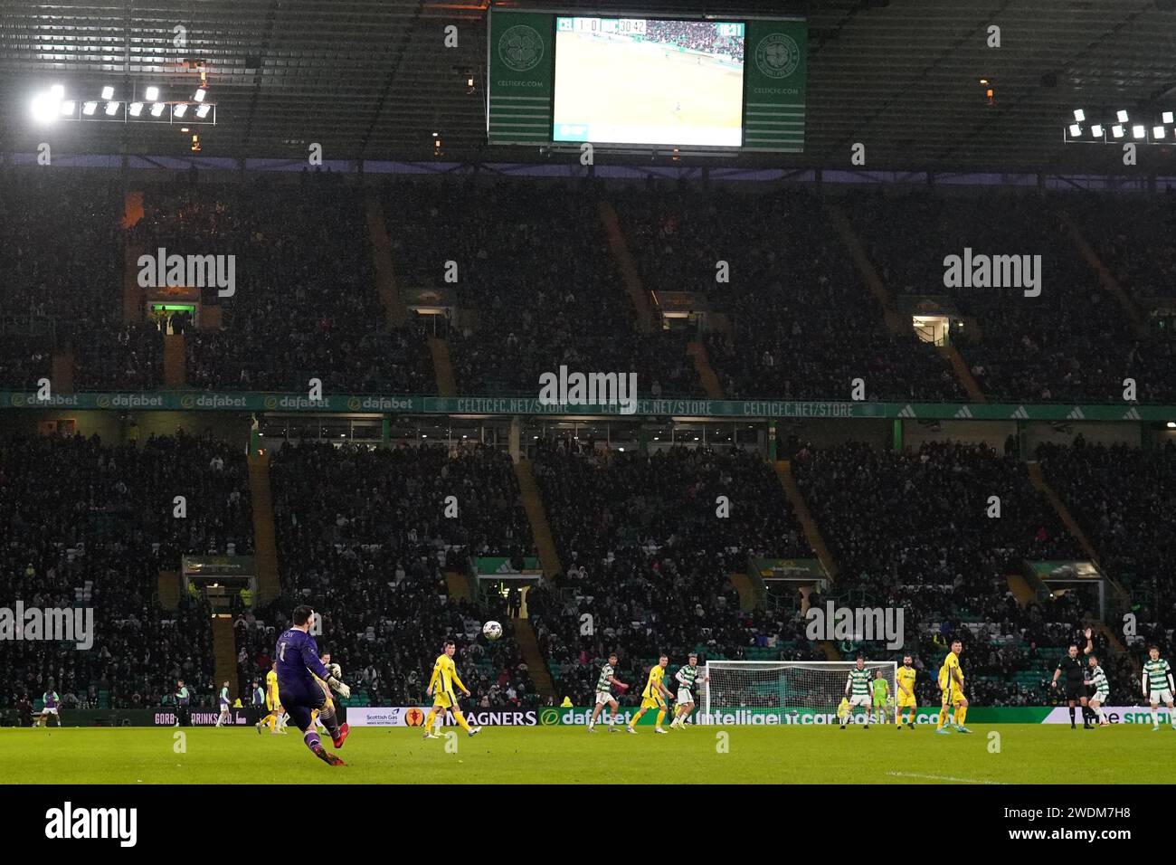 Buckie Thistle goalkeeper Stuart Knight (left) takes a free-kick during ...