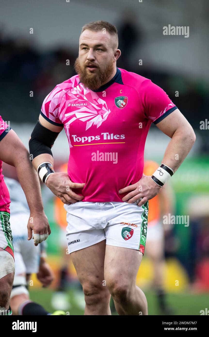 Leicester Joe Heyes in action during the Investec Champions Cup Pool 4 ...