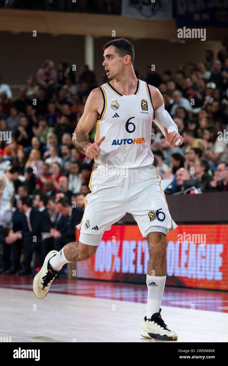 Madrid player #6 Alberto Abalde is seen in action during the Turkish Airlines Euroleague match ...