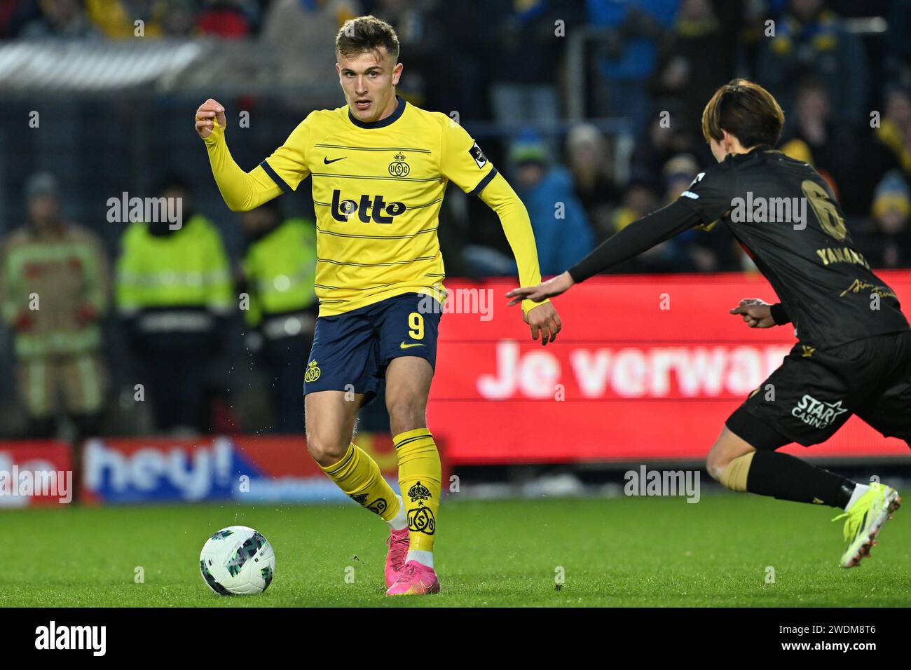 Vorst, Belgium. 21st Jan, 2024. Dennis Eckert Ayensa (9) of Union ...