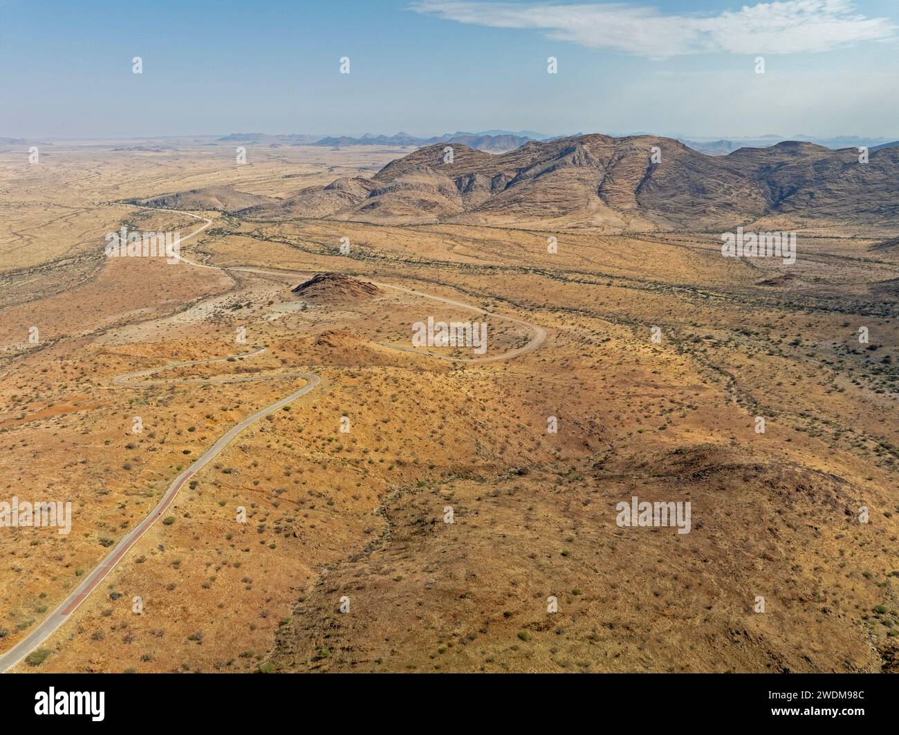 Aerial view of the Desert Road D1275 at Spreetshoogte Pass, view by ...