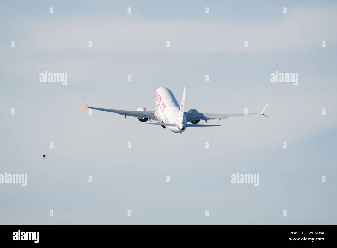 Ryanair's low-cost airline Malta Air Boeing 737 MAX 8-200 taking off ...