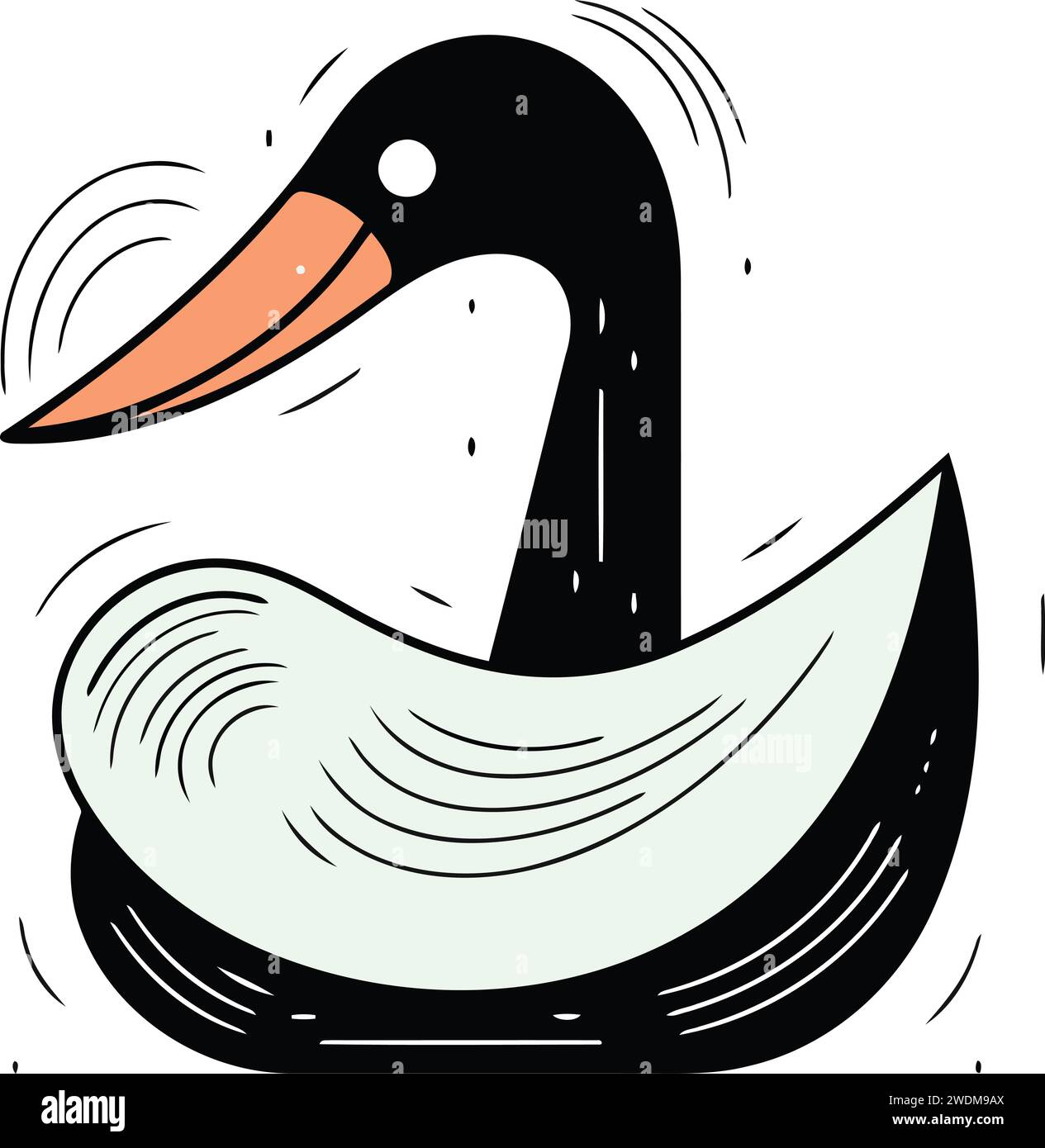 Swan in a pool Stock Vector Images - Alamy