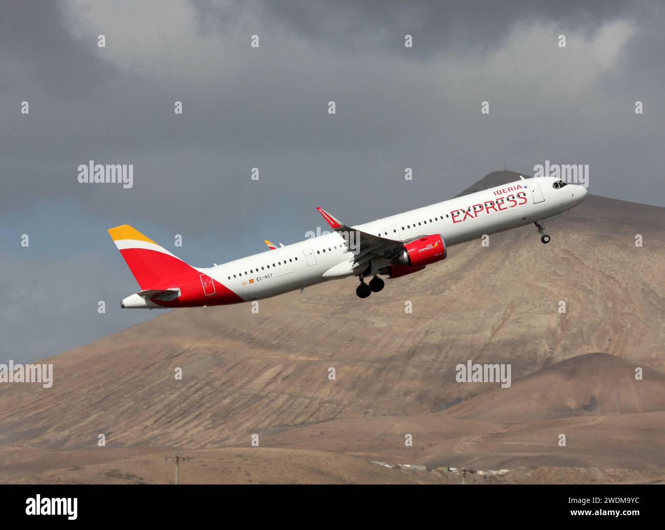 An Airbus A321 Neo of Iberia Express Departs Lanzarote Arrecife Airport ...