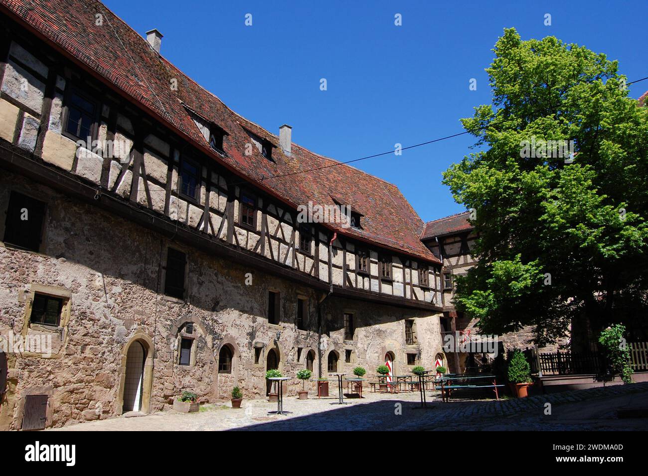Inner courtyard of the Lichtenberg Castle, considered one of the oldest ...