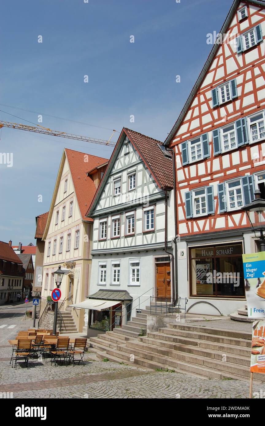 Backnang, Germany - 24 May 2009: Historical town centre of Backnang ...