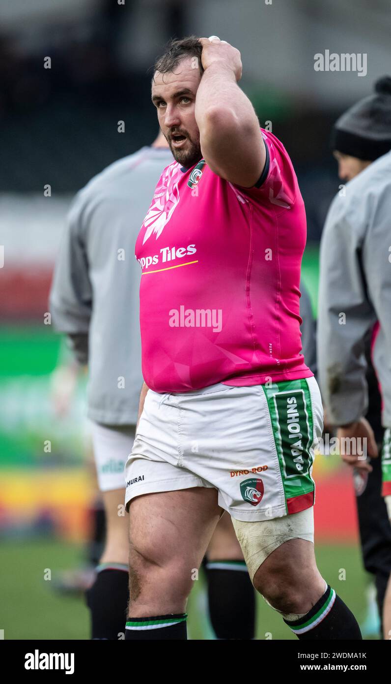 Leicester, England UK on the 20th January 2024. Leicester James Cronin ...