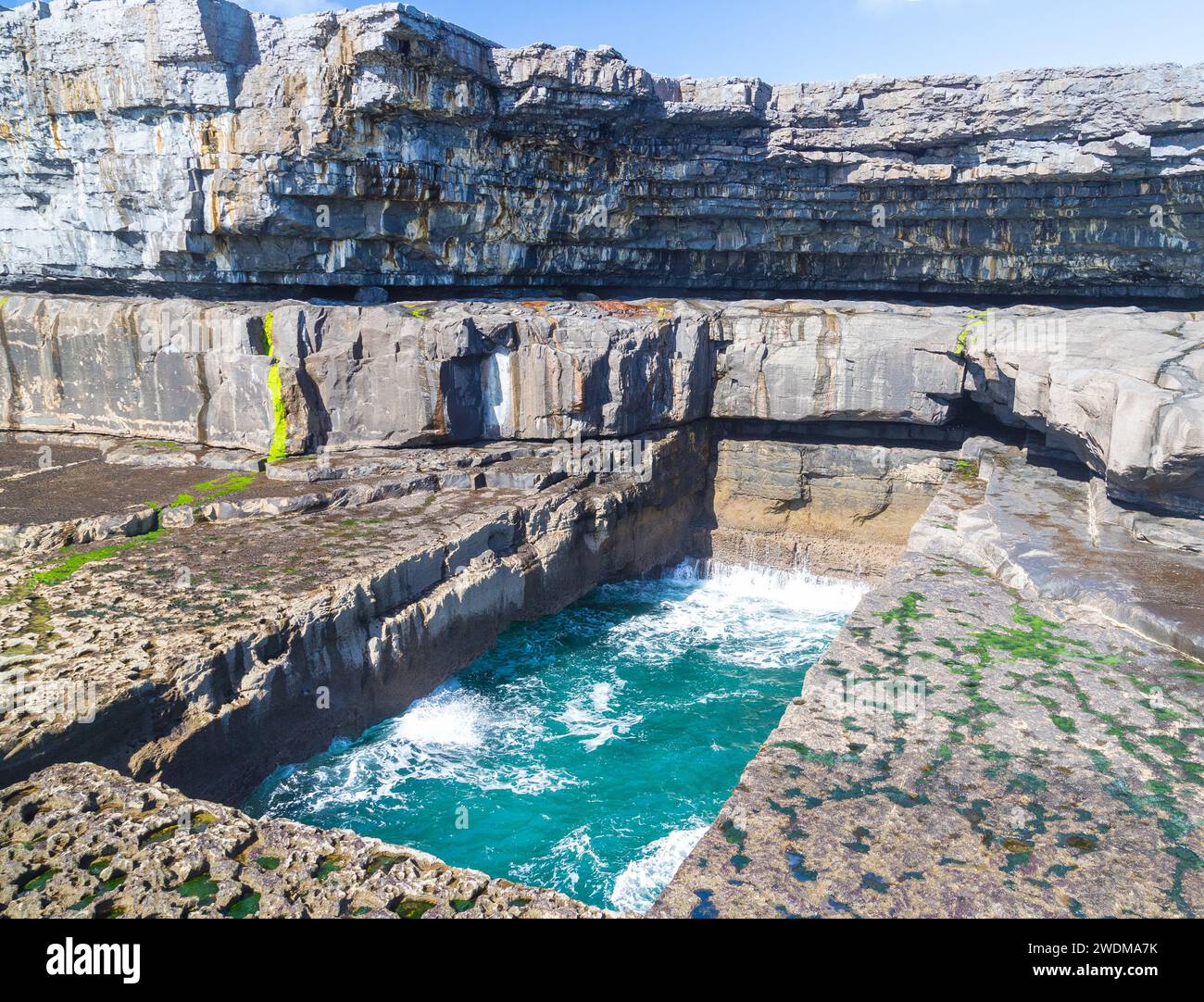 The famous Poll na bPéist - The Wormhole, Inishmore on Aran islands in ...