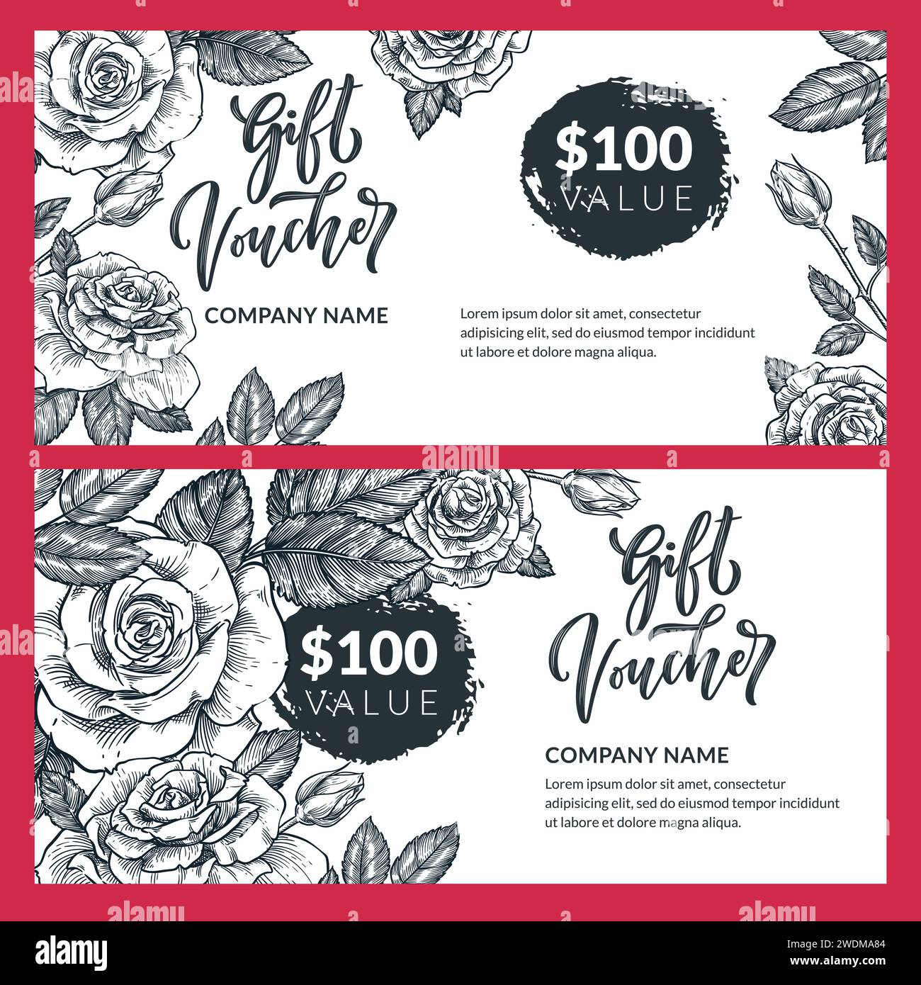 Gift card, voucher, certificate or coupon vector design template ...
