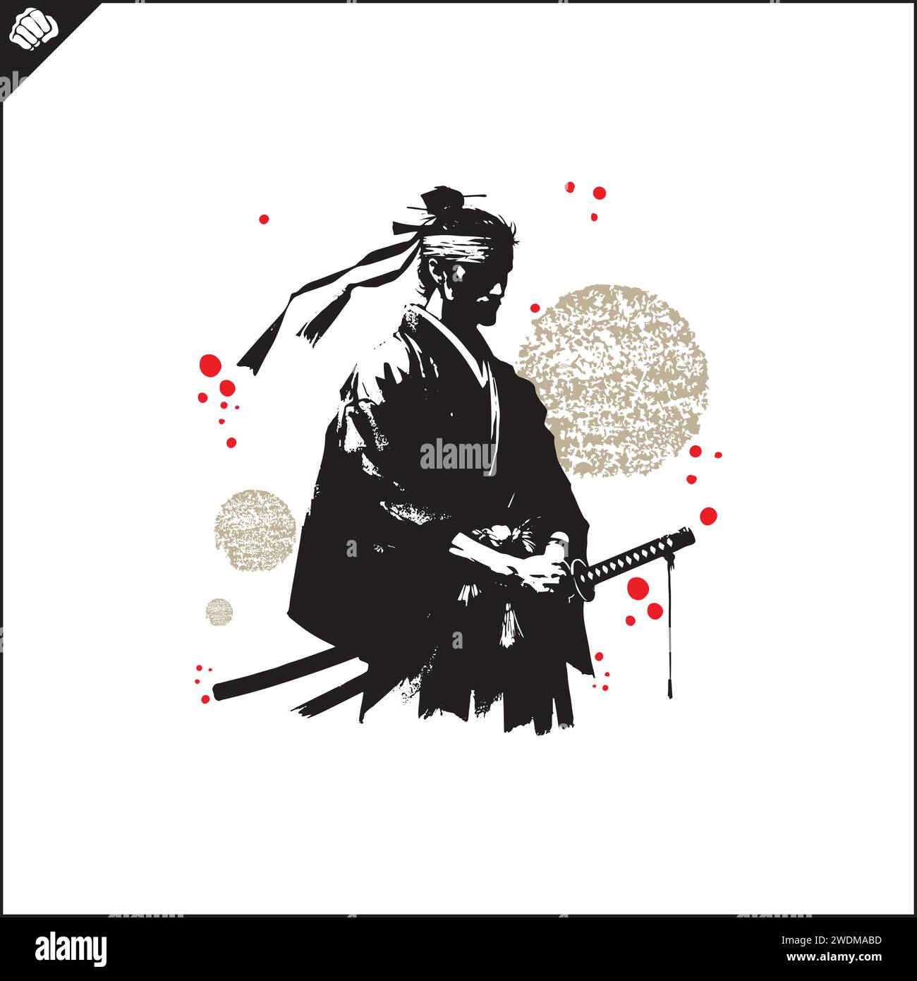 Samurai. Japan warrior whith katana sward Stock Vector Image & Art - Alamy