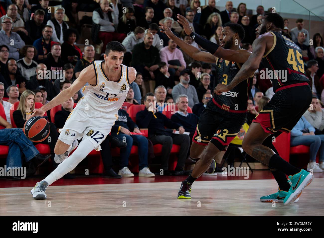 Monaco, Monaco. 19th Jan, 2024. Monaco players #45 Donta Hall and #3 ...