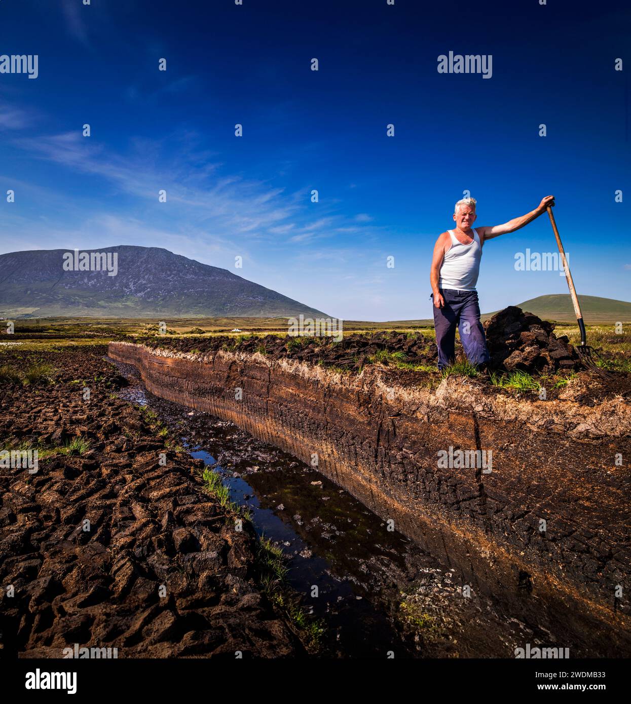 Turf Cutting, Achill Island, County Mayo, Ireland Stock Photo - Alamy