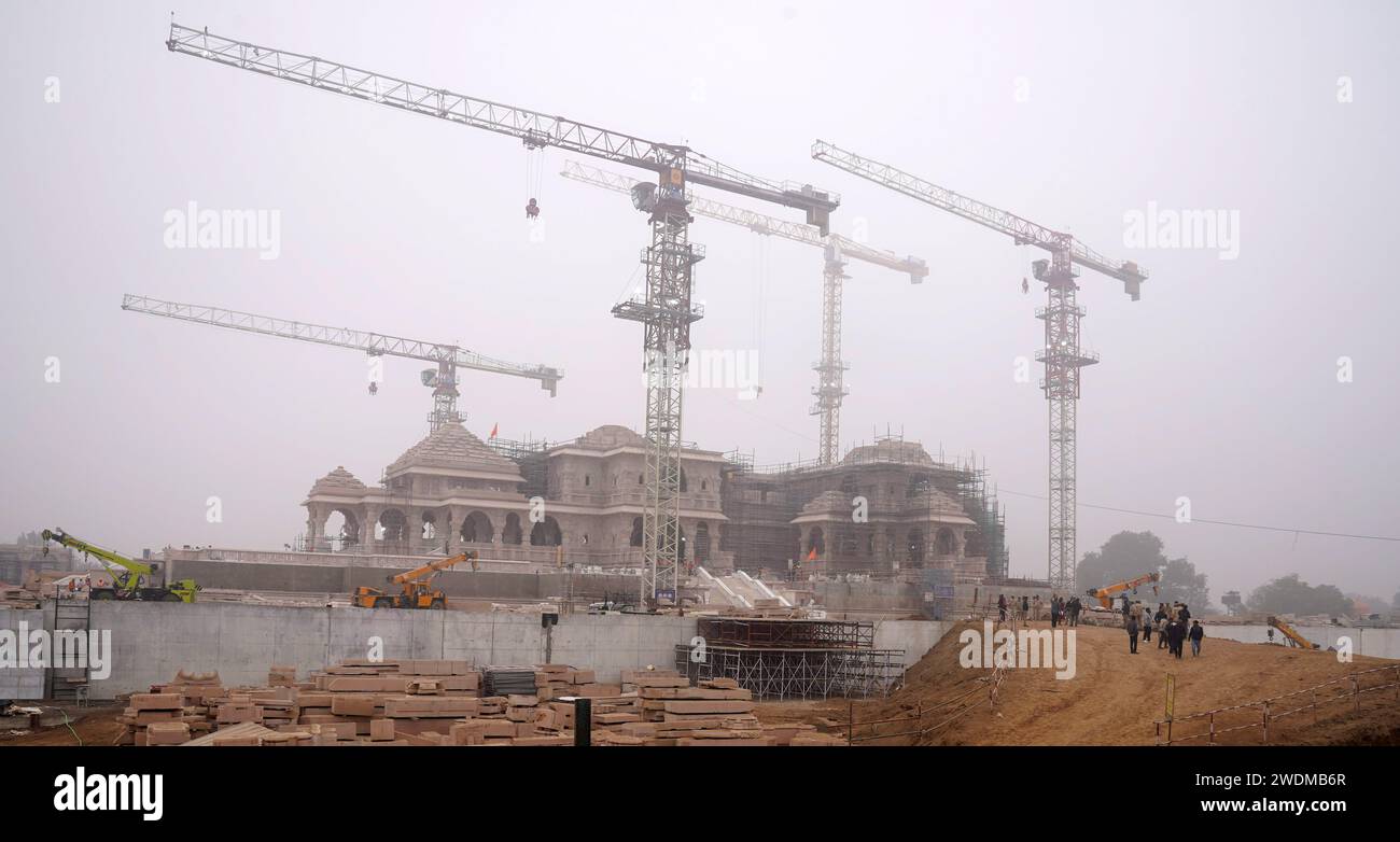 Ayodhya, India. 29th Dec, 2023. The large temple for the important ...