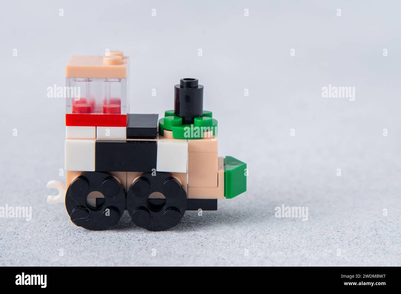 Lego train constructor from mini bricks and details. Children's craft ...