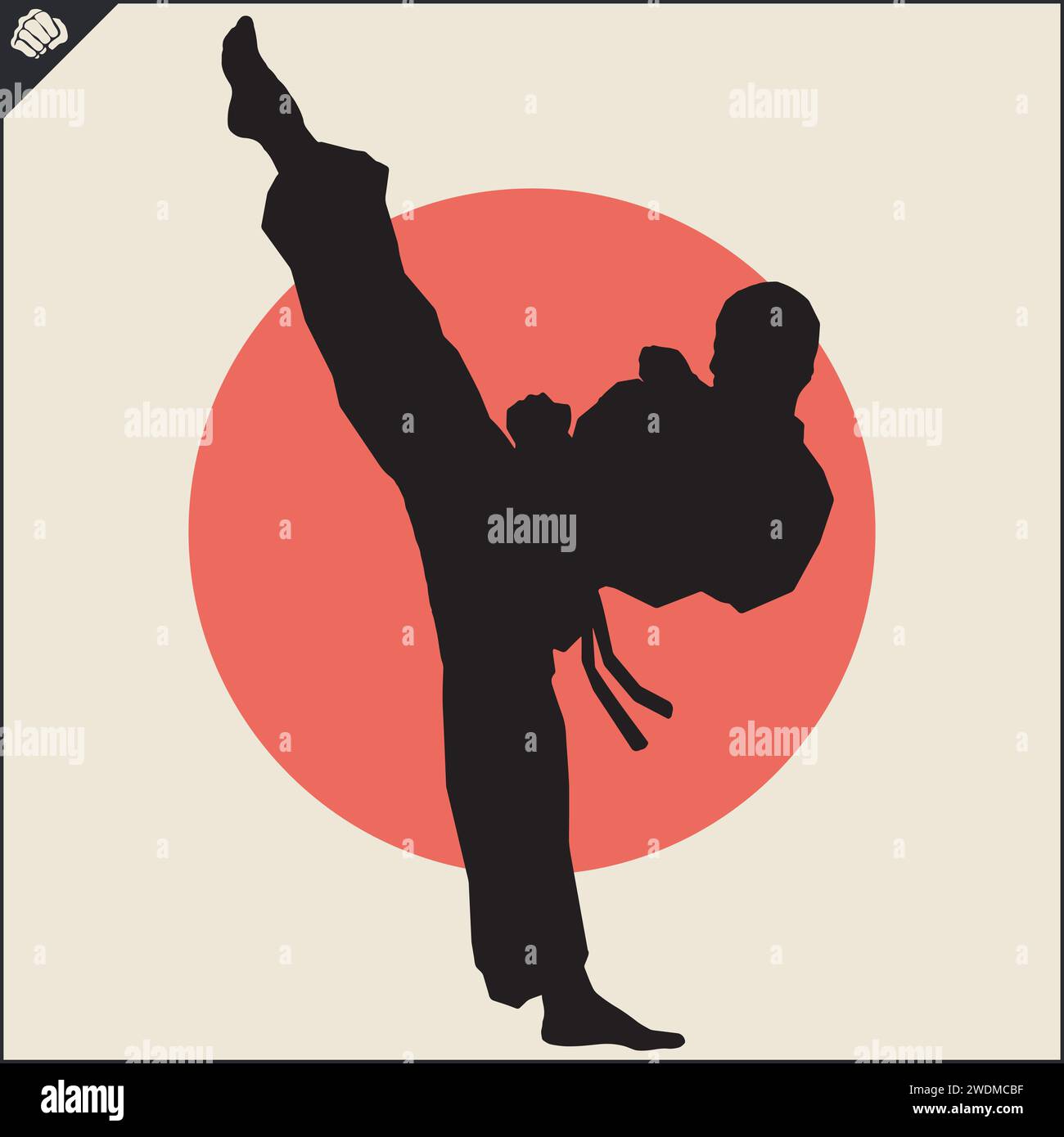 Martial art colored simbol design. Karate emblem Stock Vector Image ...