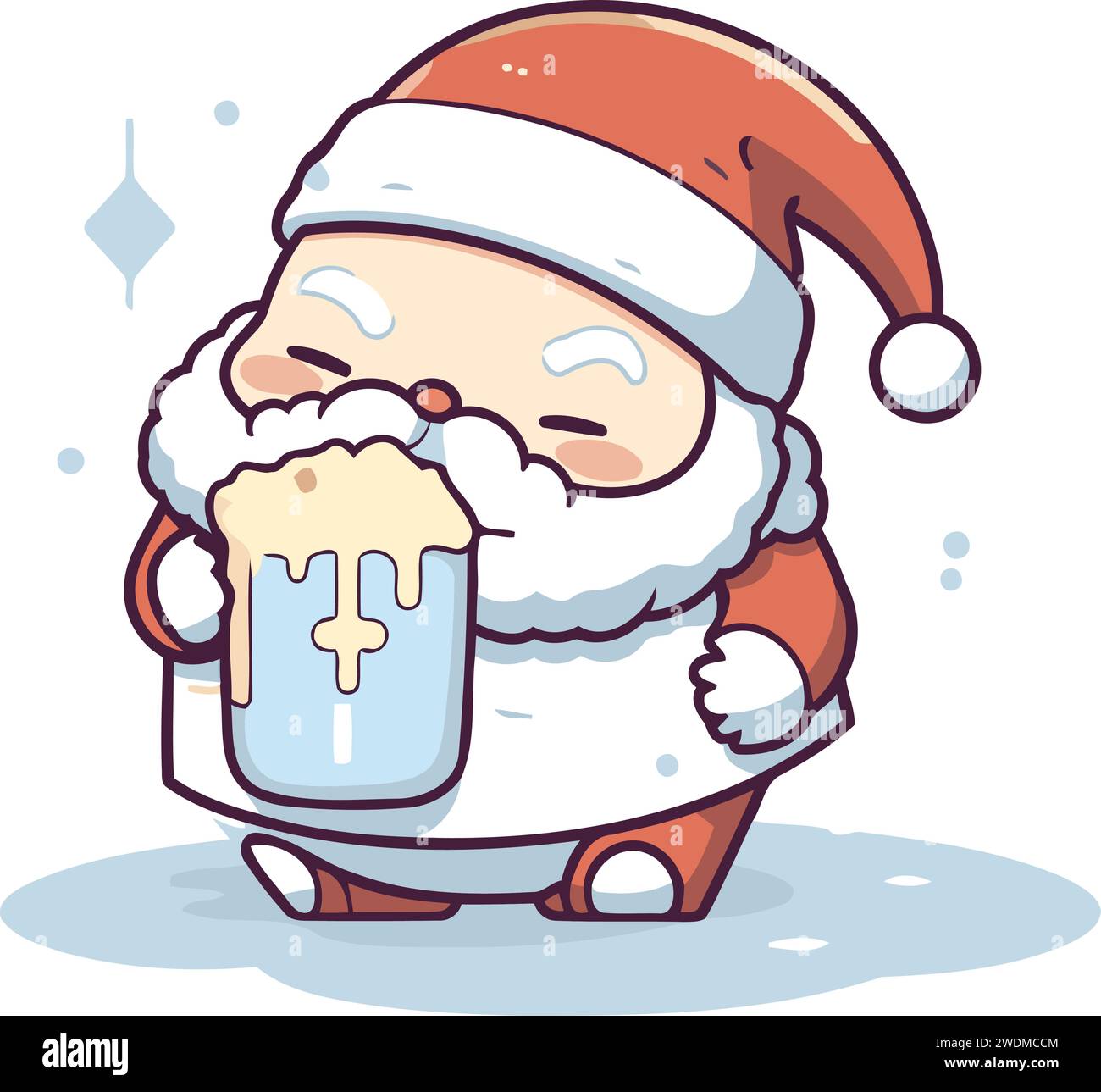 Santa claus drinking beer Stock Vector Images - Alamy