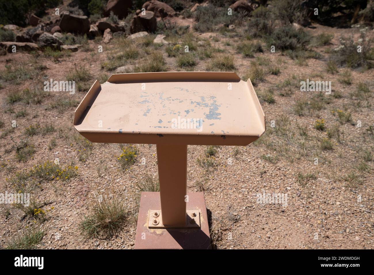 Metal stand at rest stop Stock Photo - Alamy