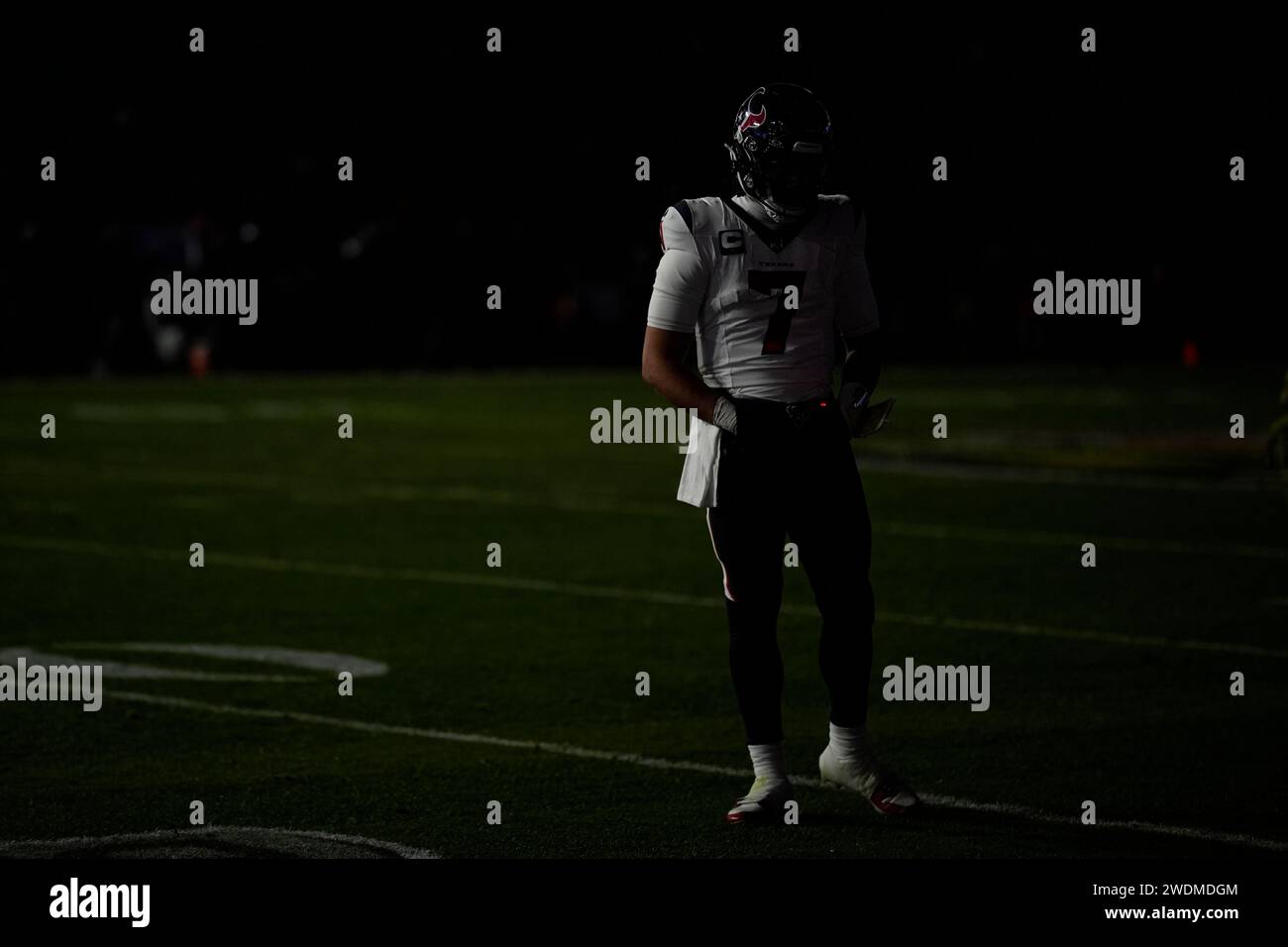 Houston Texans' C.J. Stroud walks the sidelines during an NFL football ...