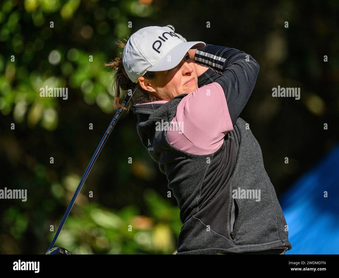 January 21, 2024: Ally Ewing on the first tee starts final round of ...