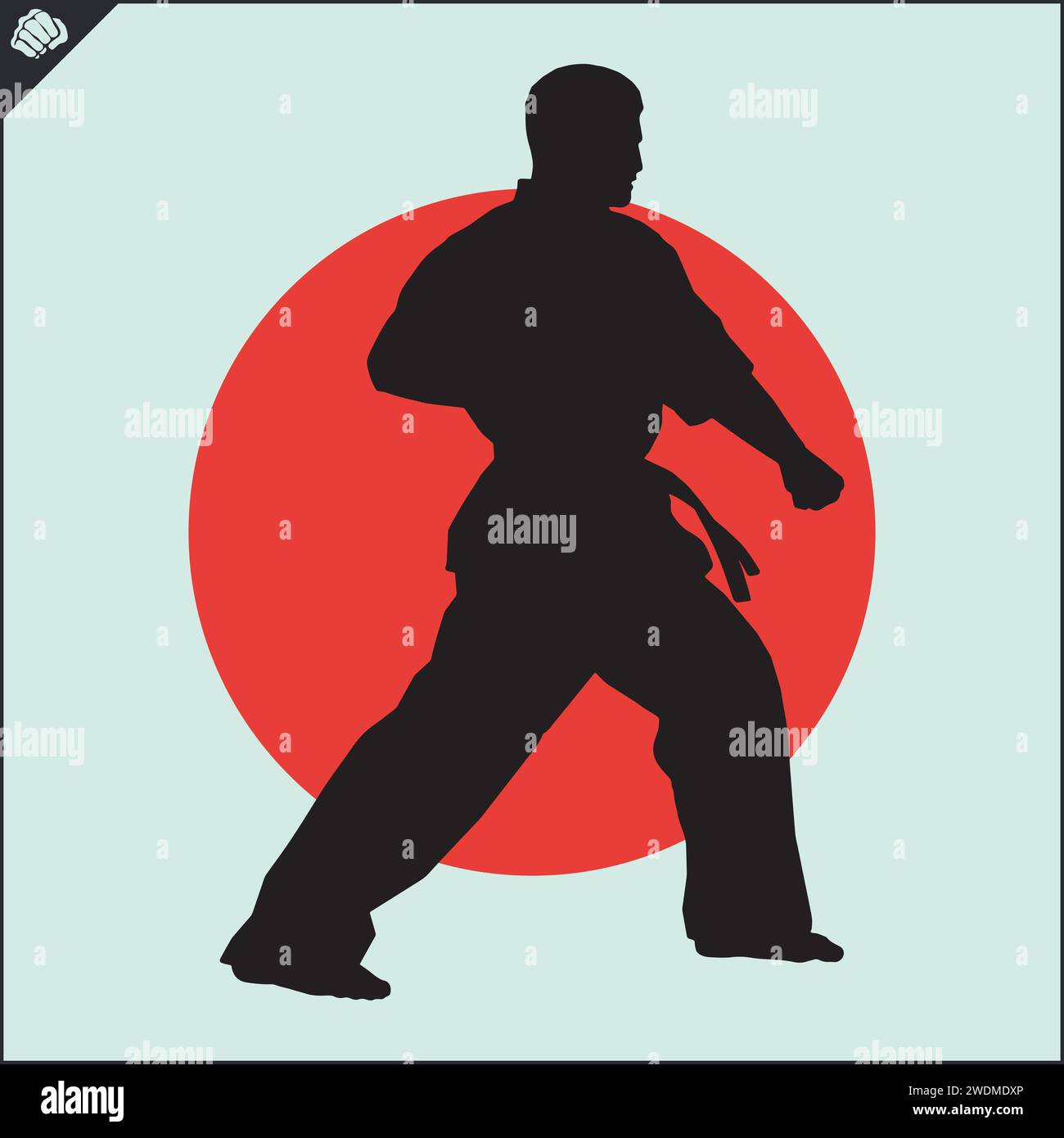 Martial art colored simbol design. Karate emblem Stock Vector Image ...