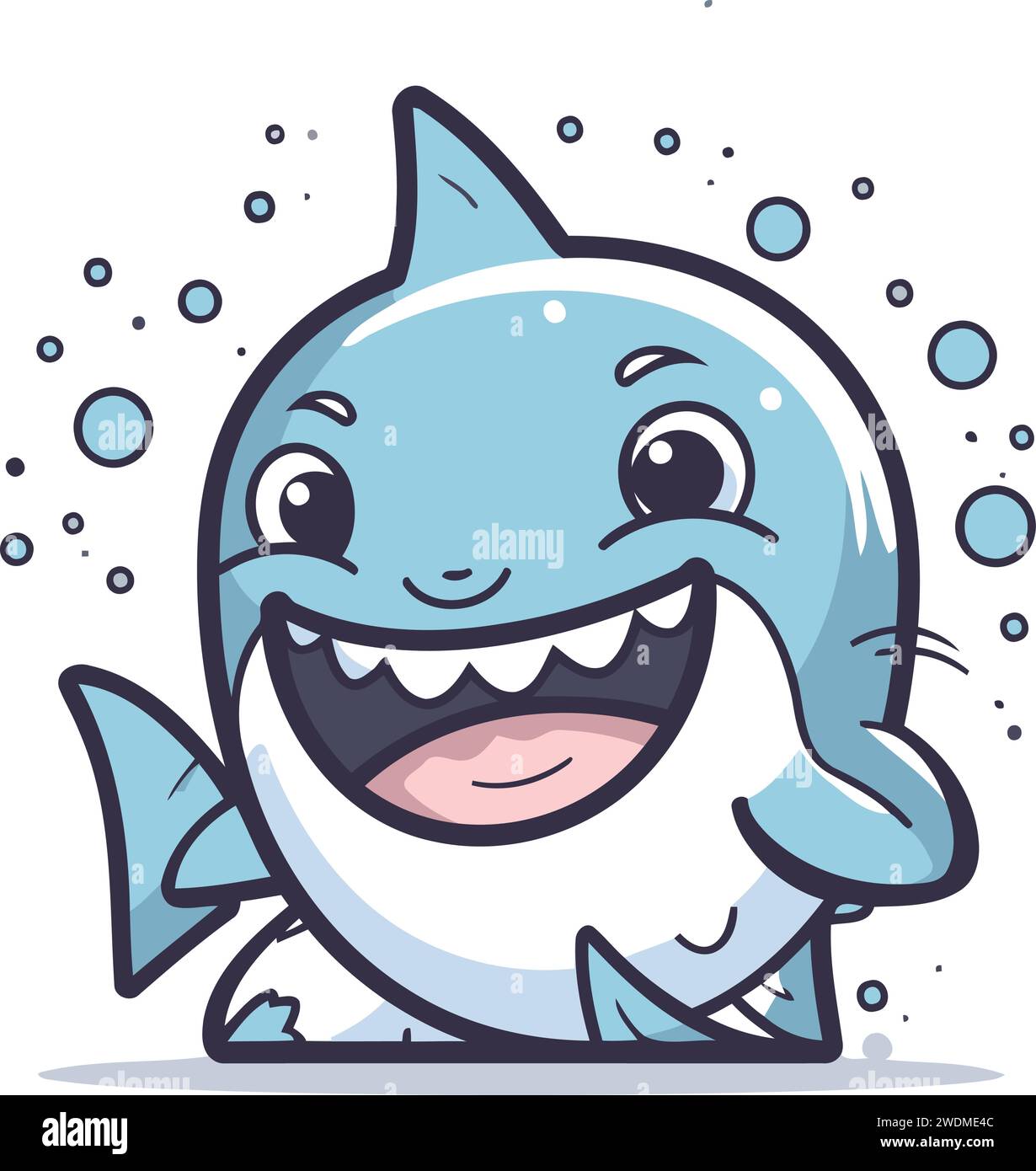 Cute shark cartoon vector illustration. Cute little shark character ...