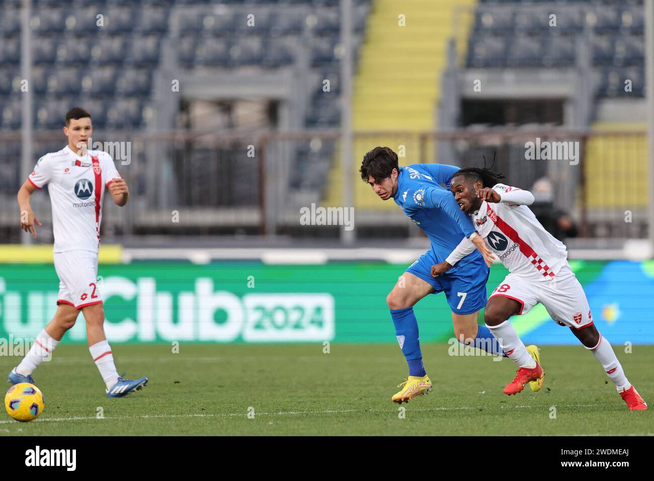 Stiven Shpendi (Empoli)Warren Bondo (Monza) during the Italian "Serie A ...