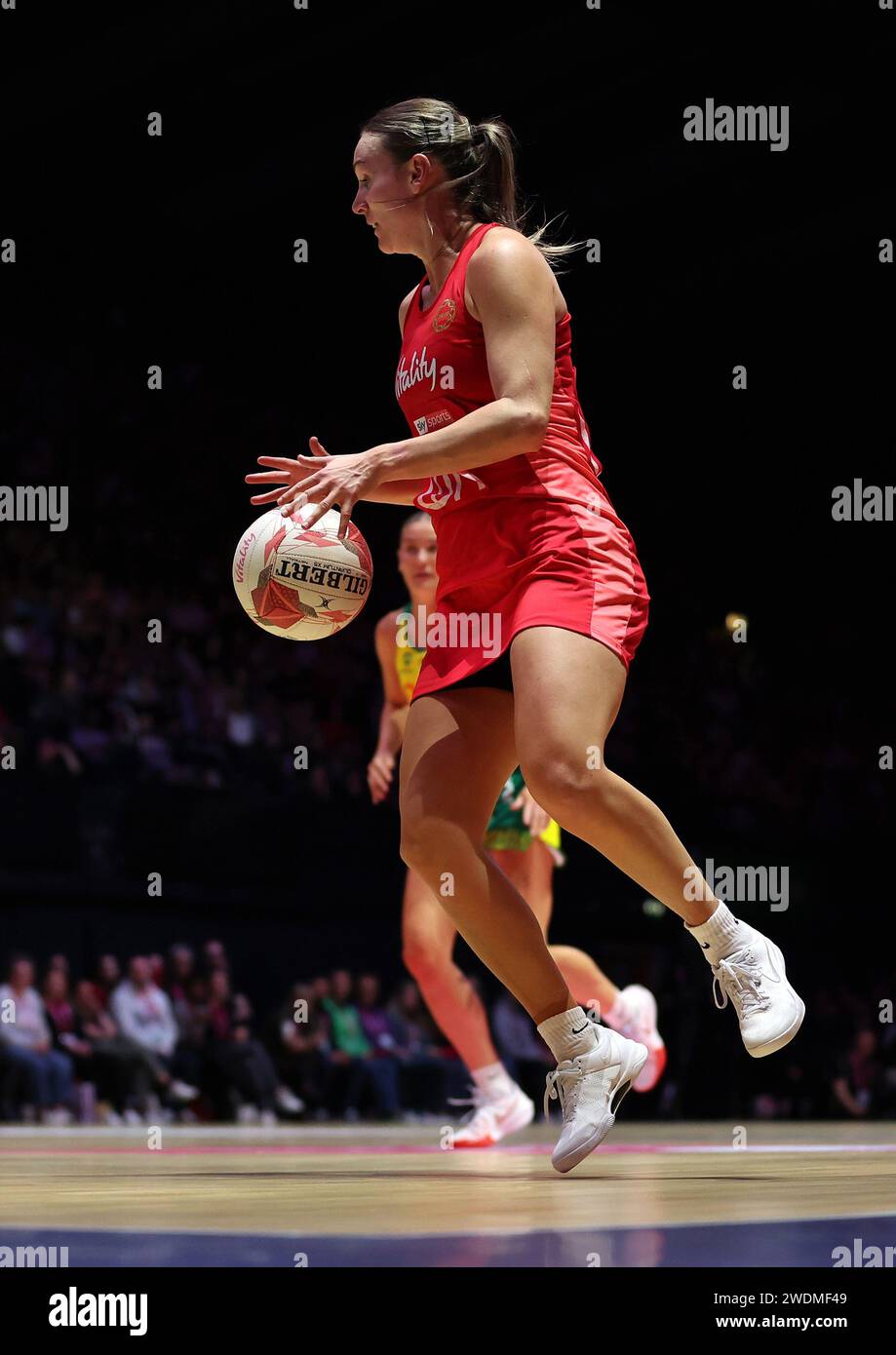 England's Natalie Metcalf during the Vitality Netball Nations Cup match ...