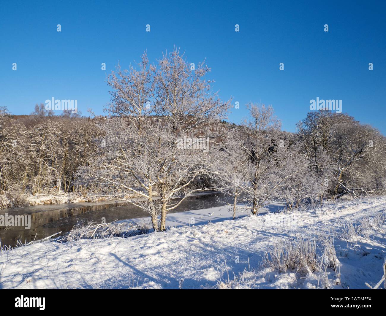 Ice floating on the River Garry near Blair Atholl, Scotland, UK Stock ...