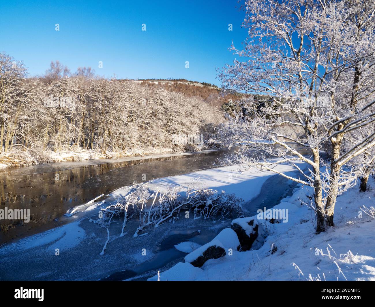 Ice floating on the River Garry near Blair Atholl, Scotland, UK Stock ...