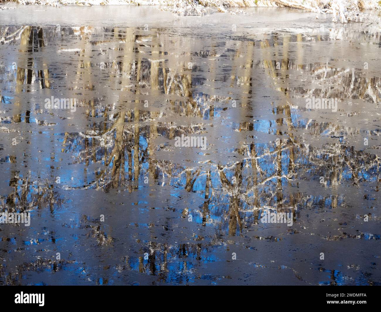 Ice floating on the River Garry near Blair Atholl, Scotland, UK Stock ...