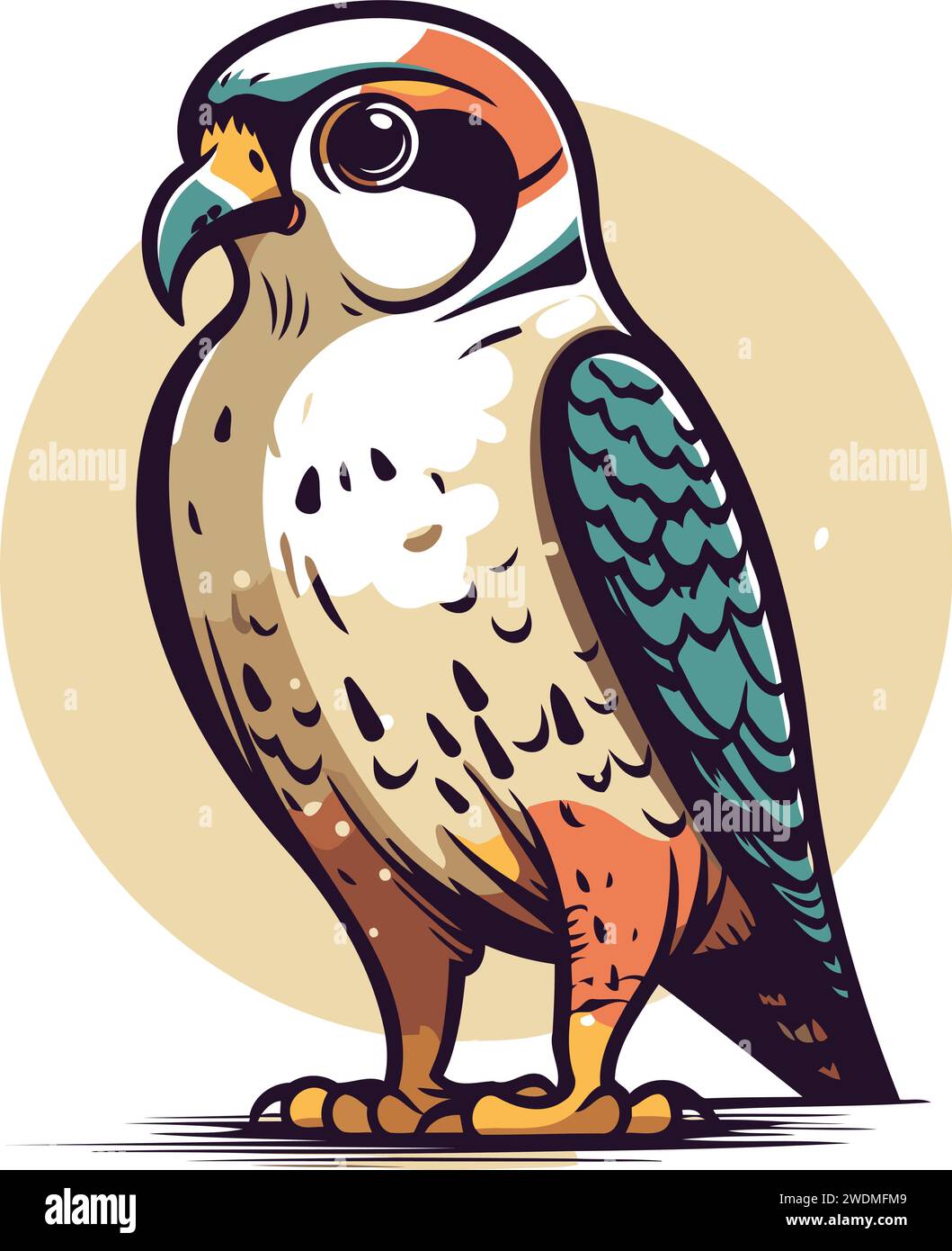 Peregrine falcon vector illustration isolated on white background Stock ...
