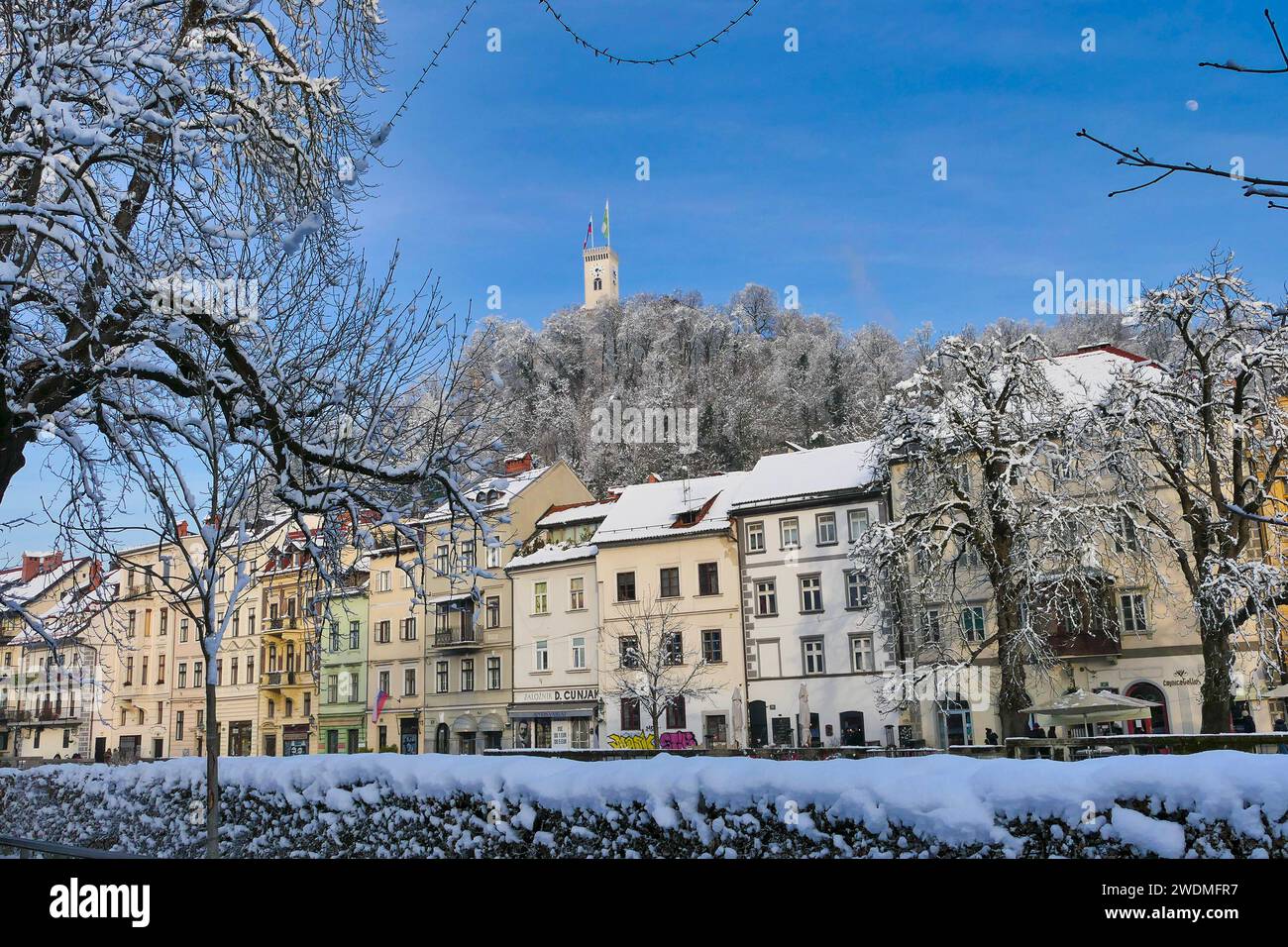 Ljubljana, Slovenia - 21 January 2024: A general view of Ljubljana ...
