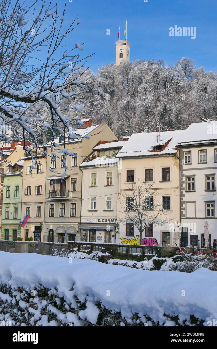 Ljubljana, Slovenia - 21 January 2024: A general view of Ljubljana ...