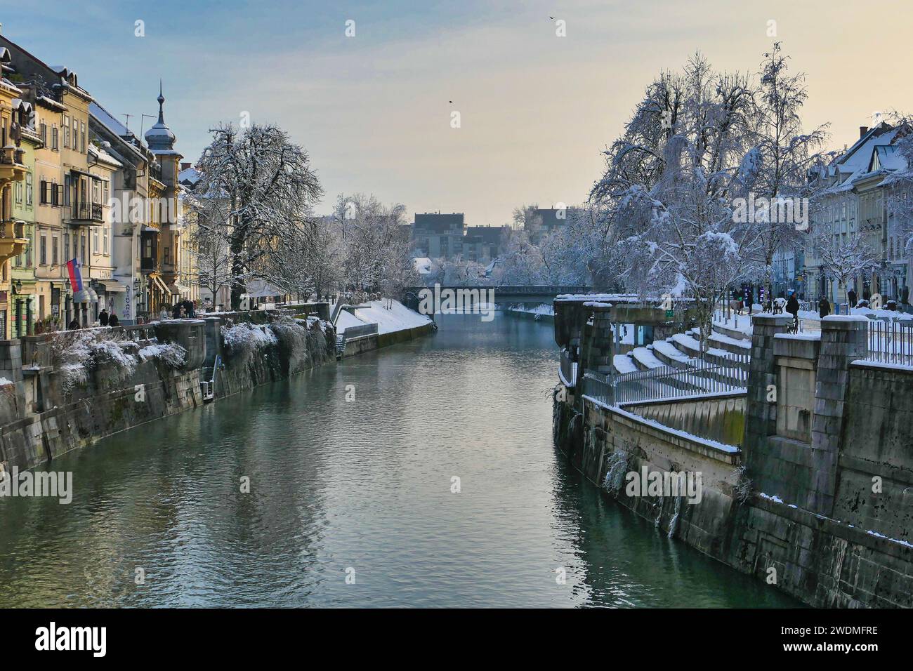 Ljubljana, Slovenia - 21 January 2024: A general view of Ljubljana ...