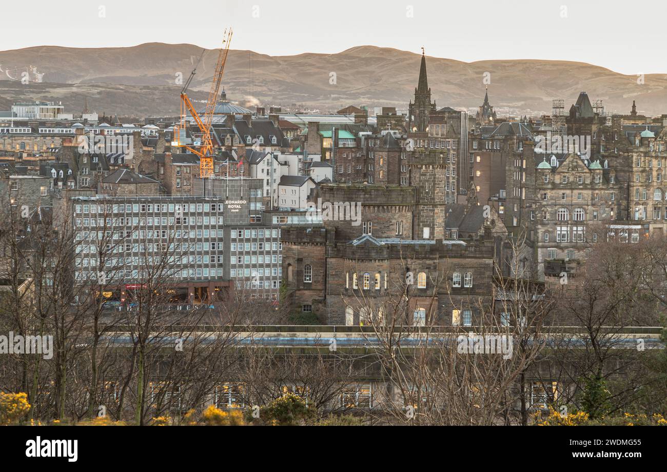 Edinburgh, Scotland - Jan 18, 2024 - Cityscape view of the old town ...