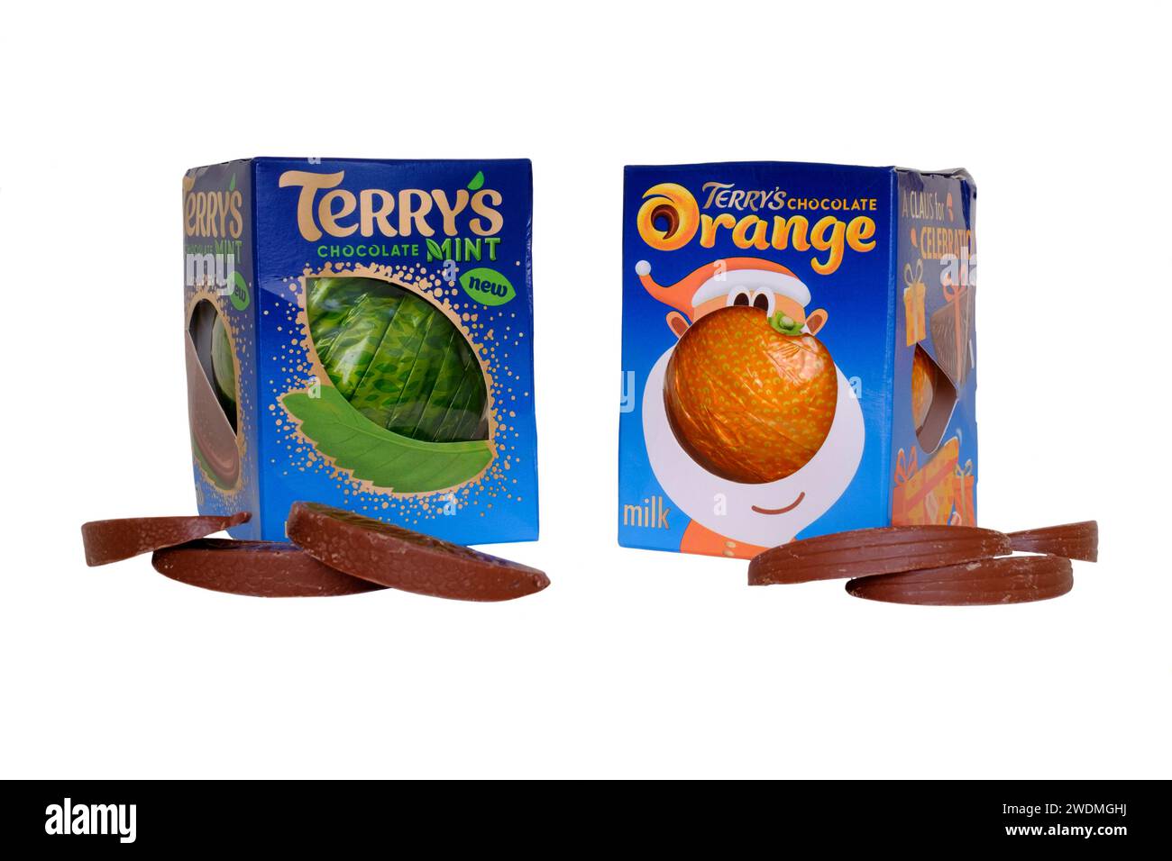 terry's chocolate orange mint boxed cut out on white background Stock ...