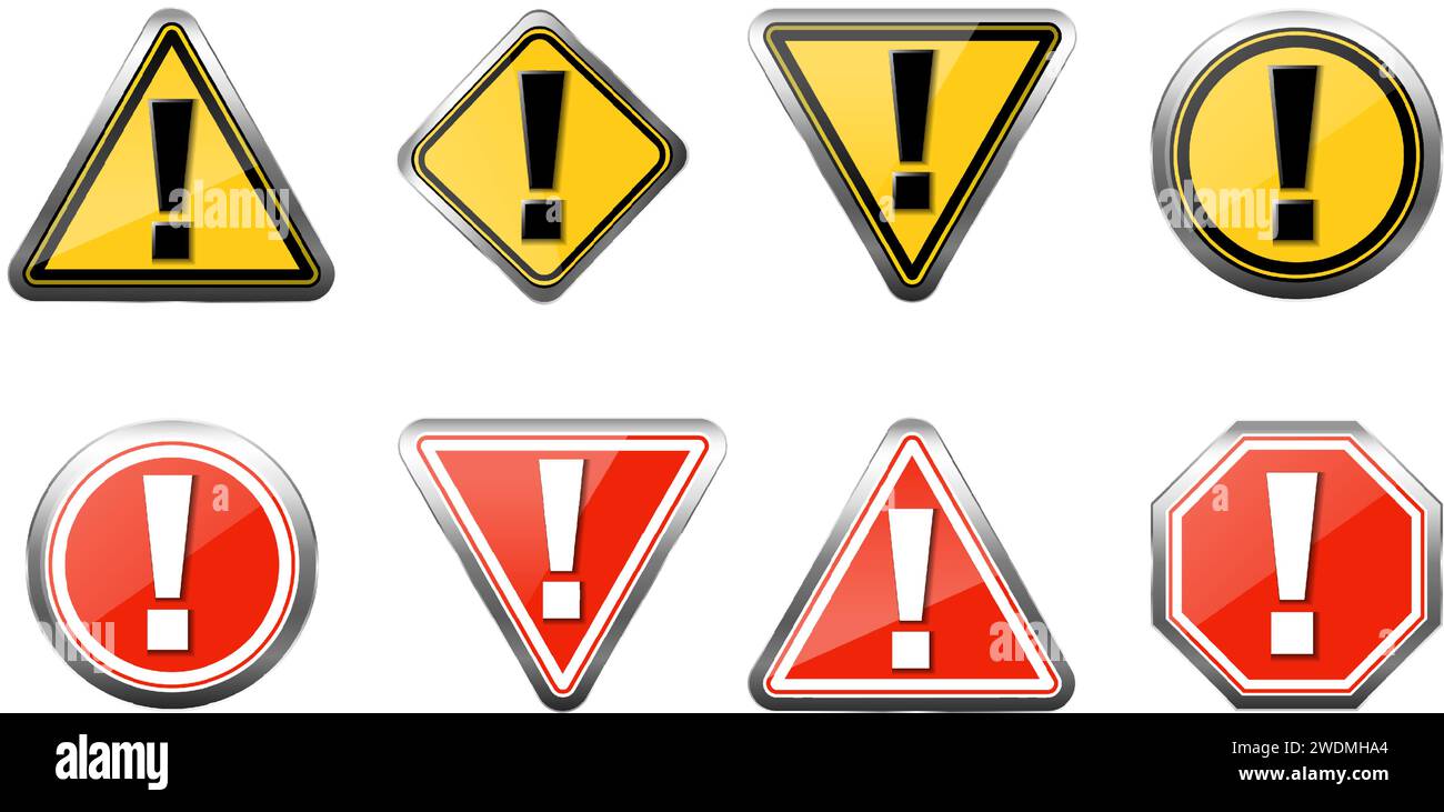 Warning signs in 3d Stock Vector Images - Alamy