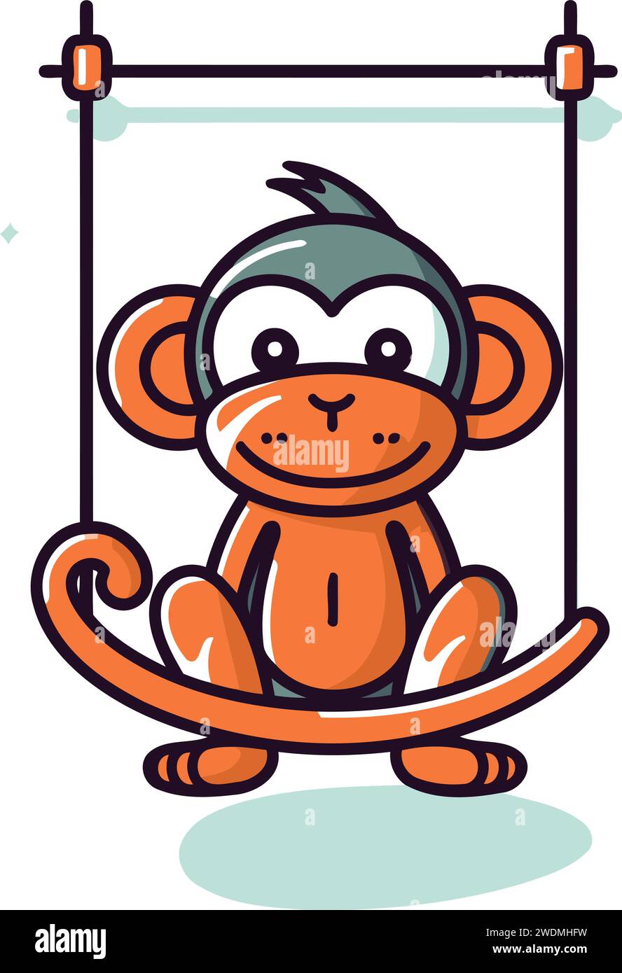 Swinging monkey illustration Stock Vector Images - Alamy