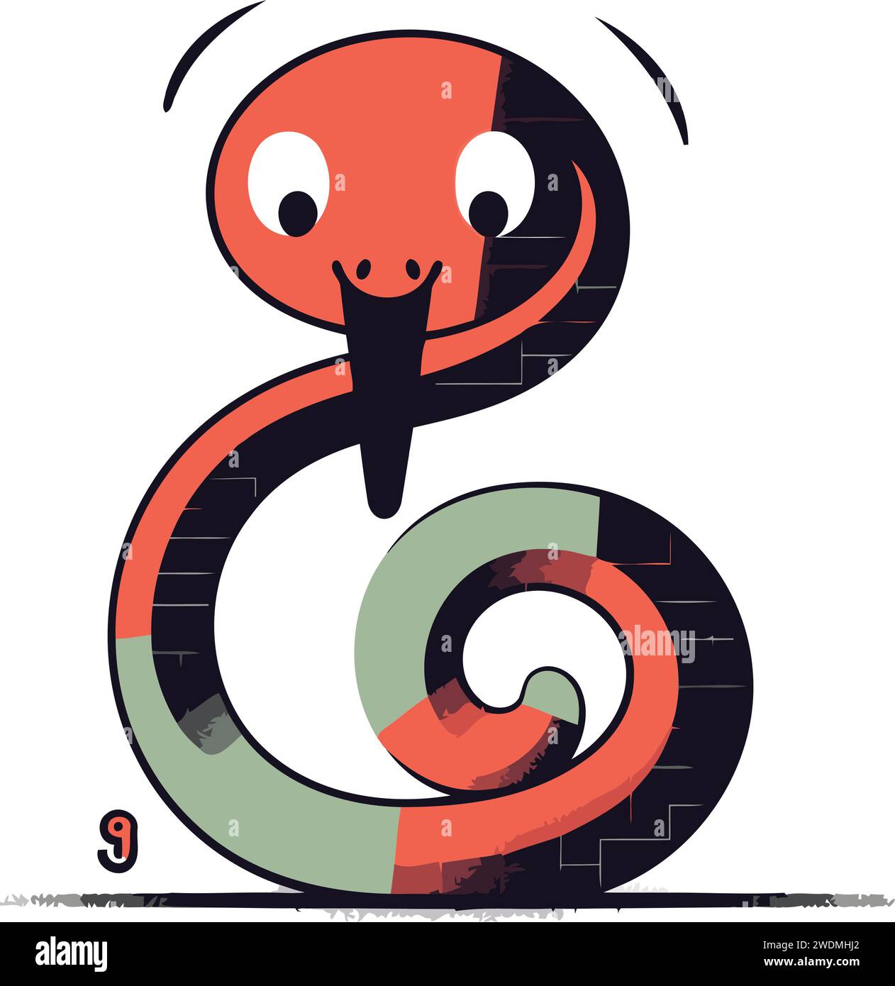 Snake illustration letter hi-res stock photography and images - Alamy