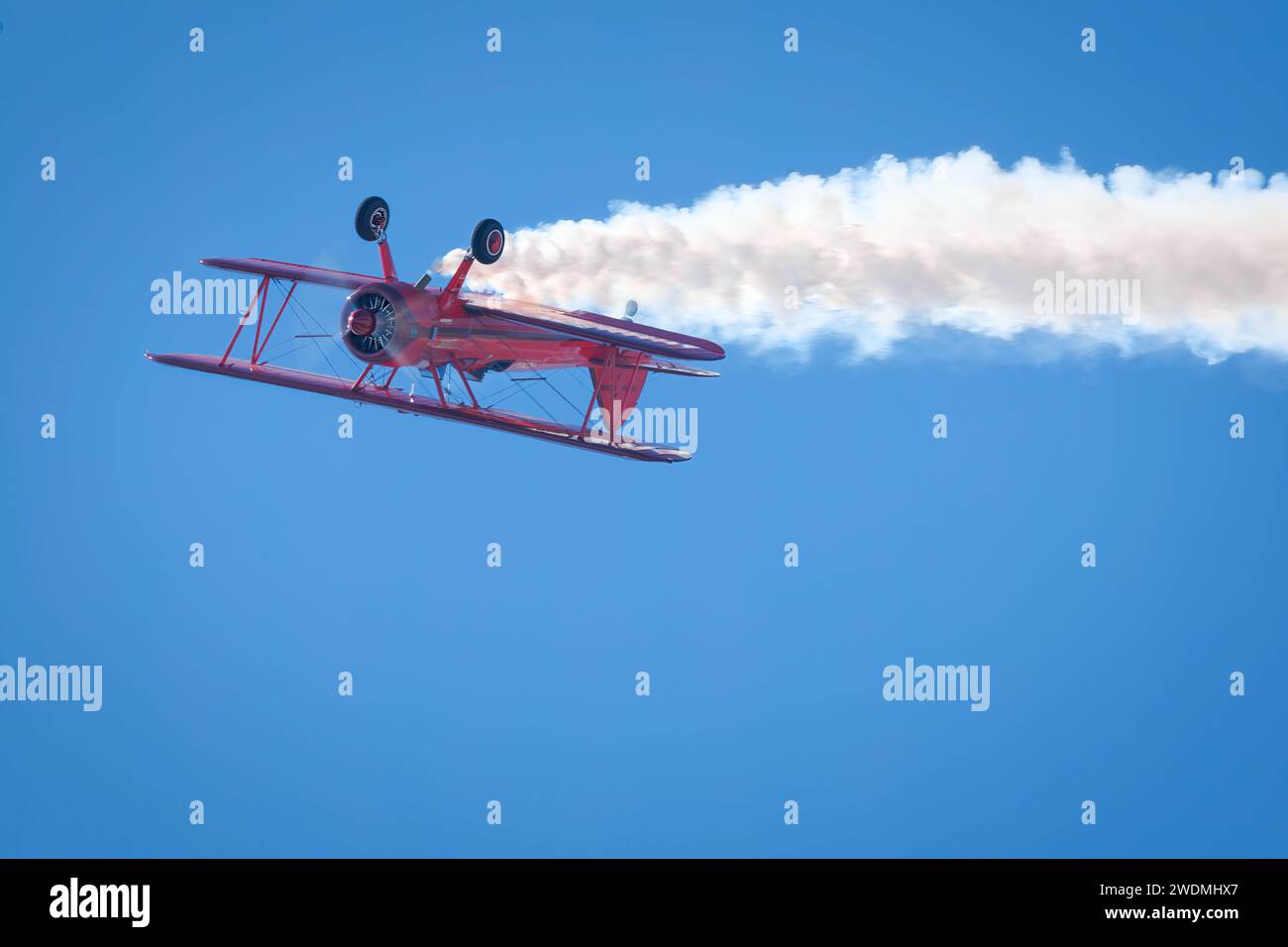 Vicky Benzing, inverted and smoke on, at America's Airshow 2023 in Miramar, California Stock ...
