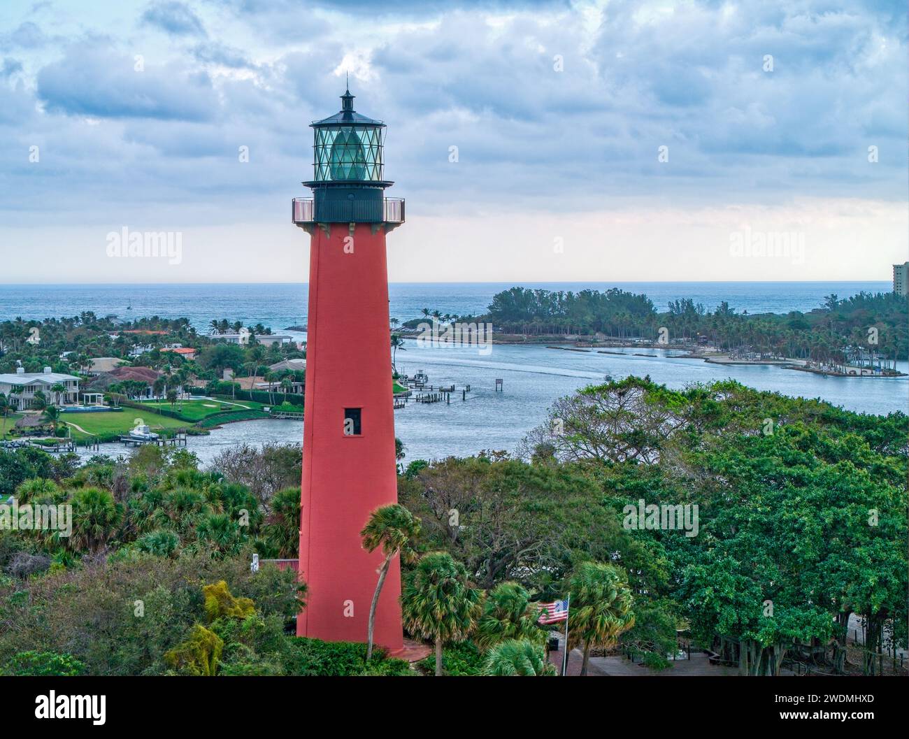 aerial view of Inlet lighthouse Stock Photo - Alamy