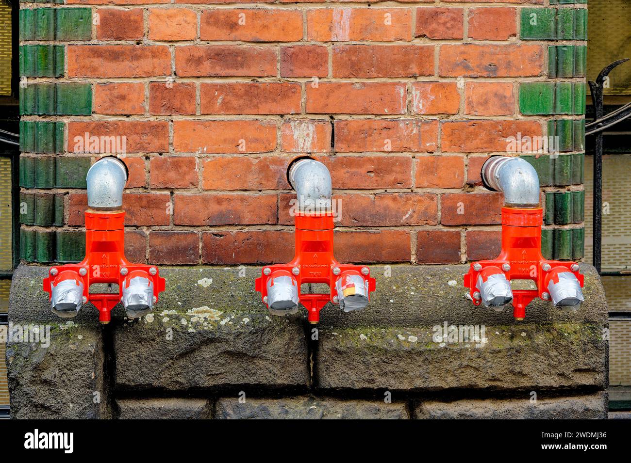Berlin, Germany - January 19, 2024: Fire hydrant with hose connection ...